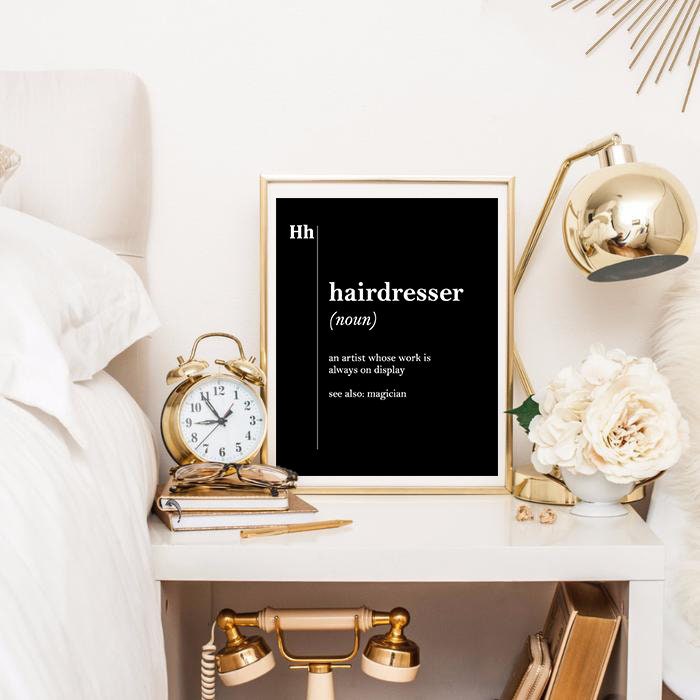 Hairdresser Definition Poster Hairdressing Salon Decor Stylist Gift ...