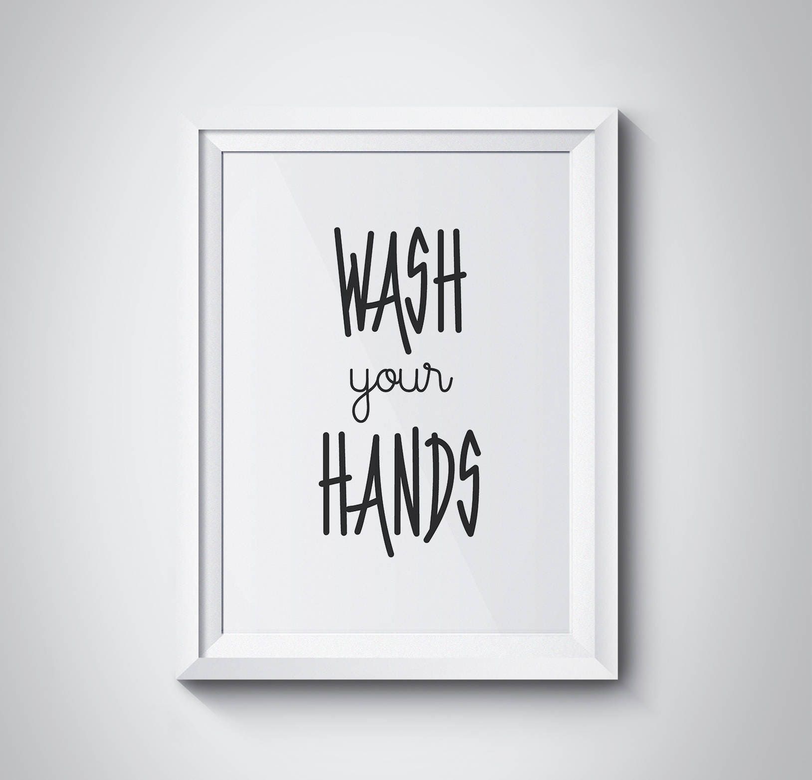 Wash Your Hands Bathroom Print Funny Bathroom Art Funny Bathroom Decor ...