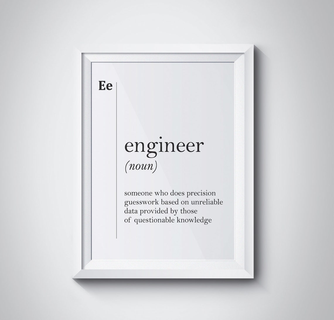 Engineer Definition Print Gift for Coworker New Job Office Decor Home ...