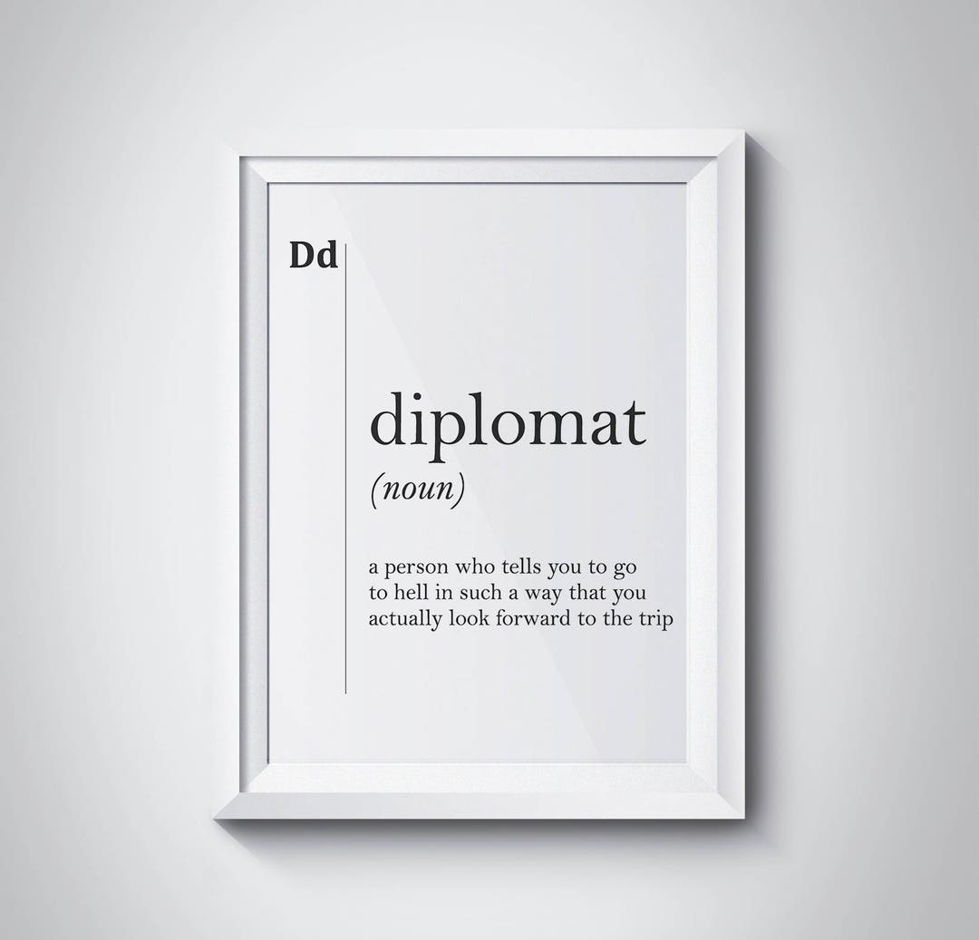Diplomat Definition Print Diplomat Gift Dictionary Art Office Decor ...