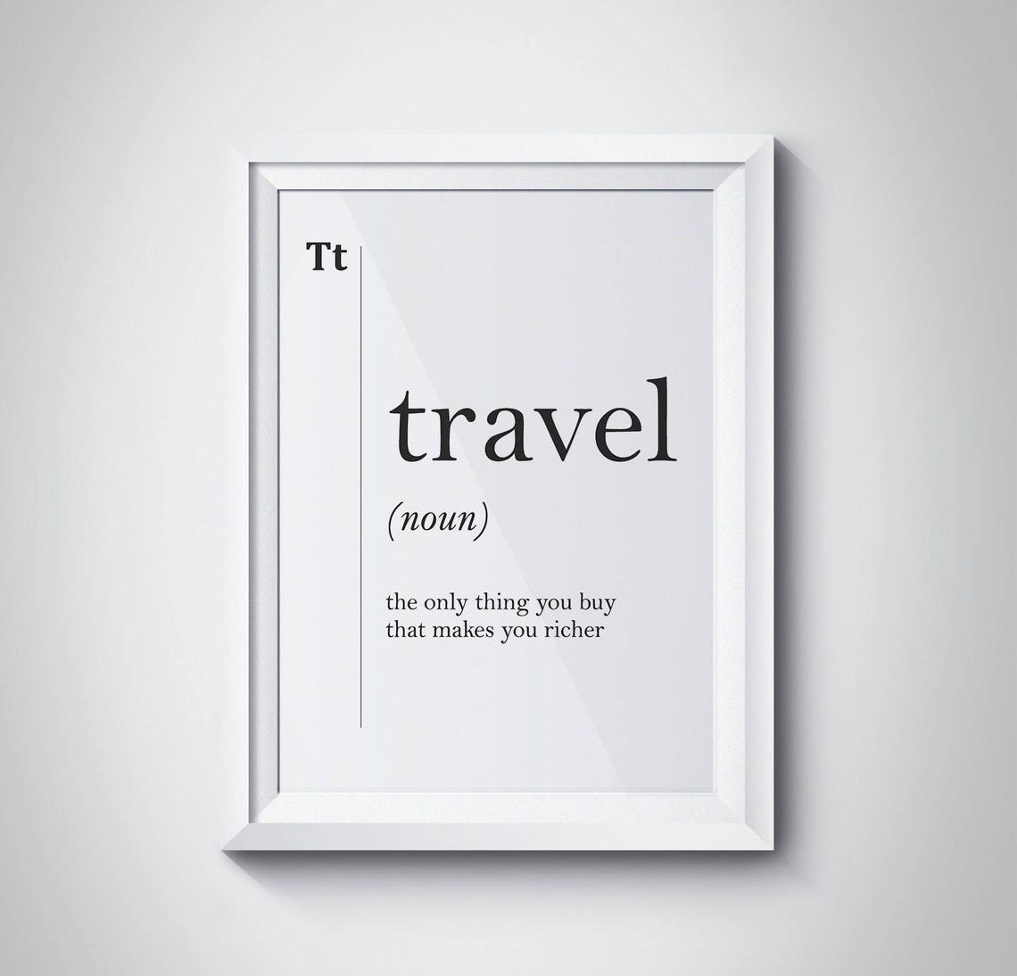 Travel Definition Gift for Traveler Friend Typography Wall Art Home ...