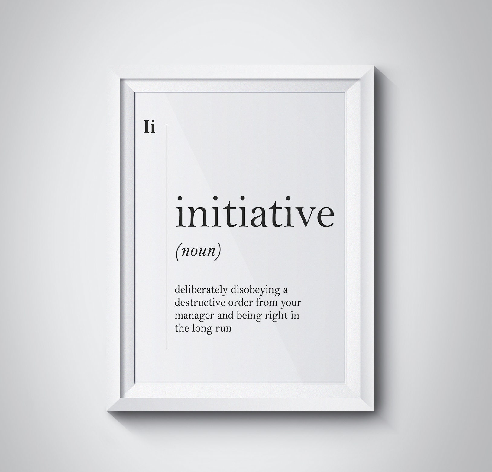 Initiative Definition Office Wall Decor Office Wall Art Boss Gift ...