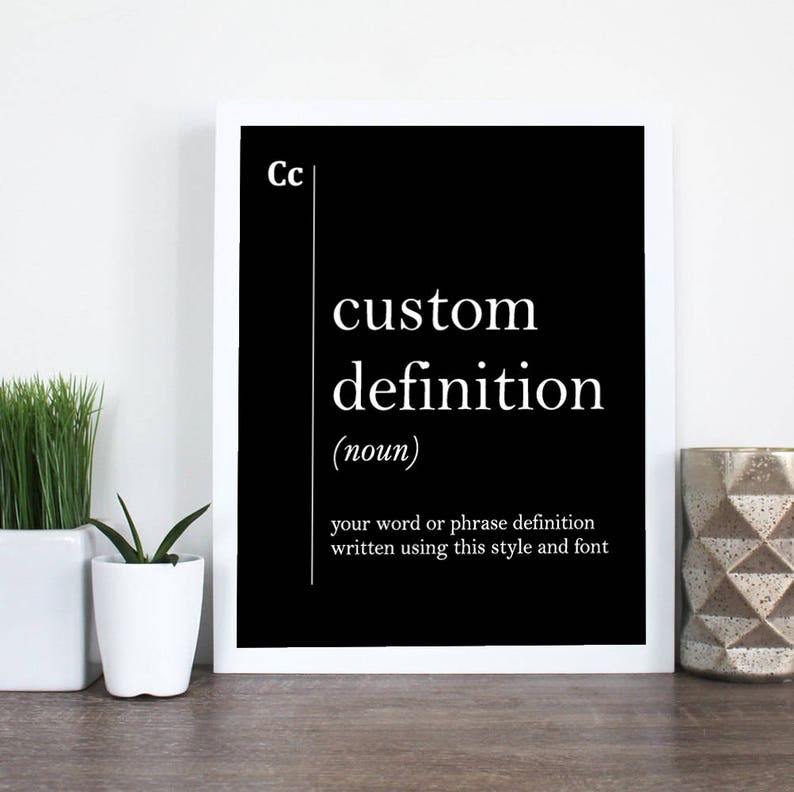 CUSTOM Definition CUSTOMIZED Gift PERSONALIZED Gift Modern - Etsy