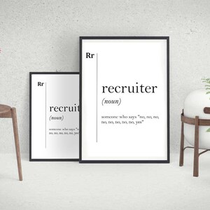 Recruiter Definition Recruiter Gift HR Office Decor Coworker Gift Human ...
