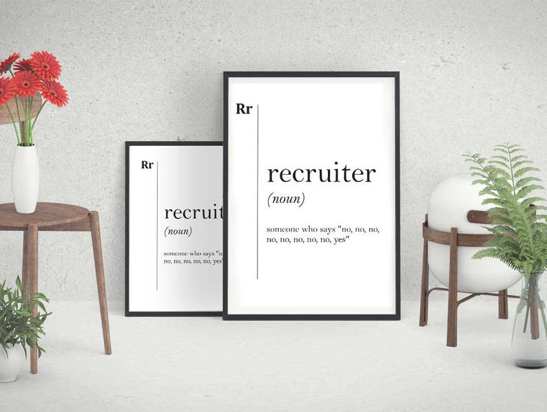 Recruiter Definition Recruiter Gift HR Office Decor Coworker Gift Human ...