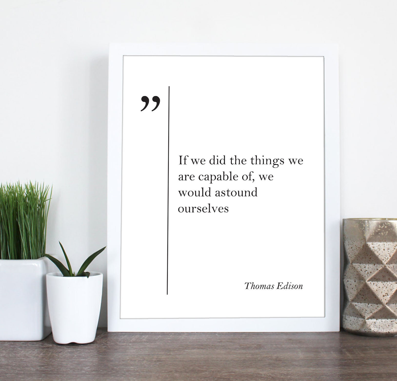Thomas A. Edison Quote Motivational Wall Art Thomas Edison Wall Art ...
