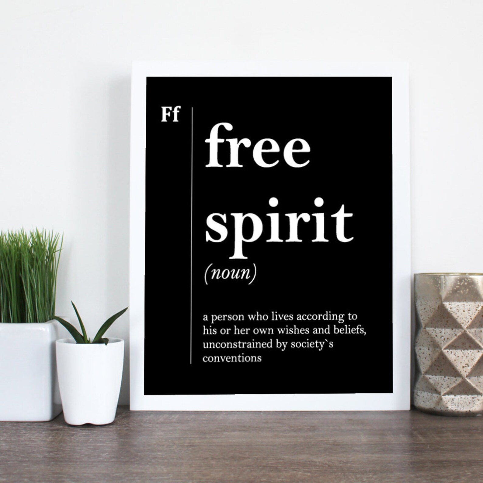 Free Spirit Teen Room Decor Dorm Wall Art Teenager Gift Idea Black ...