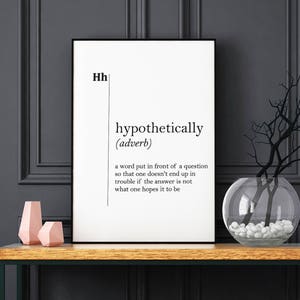 Hypothetically Definition Funny Print Lawyer Gift Modern Art Funny ...