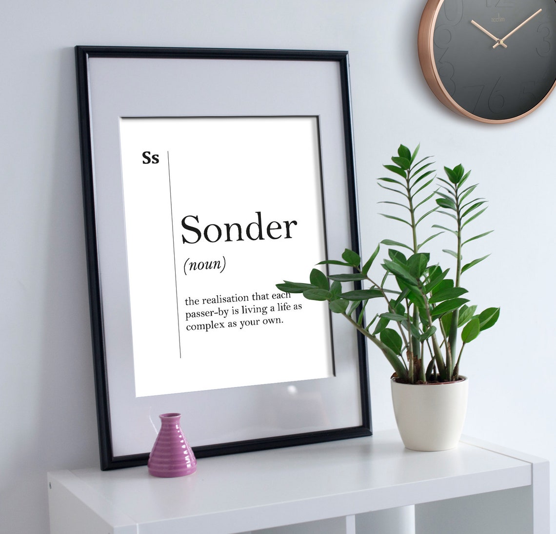 Sonder Definition Romantic Wall Art Typography Scandinavian Home Wall ...