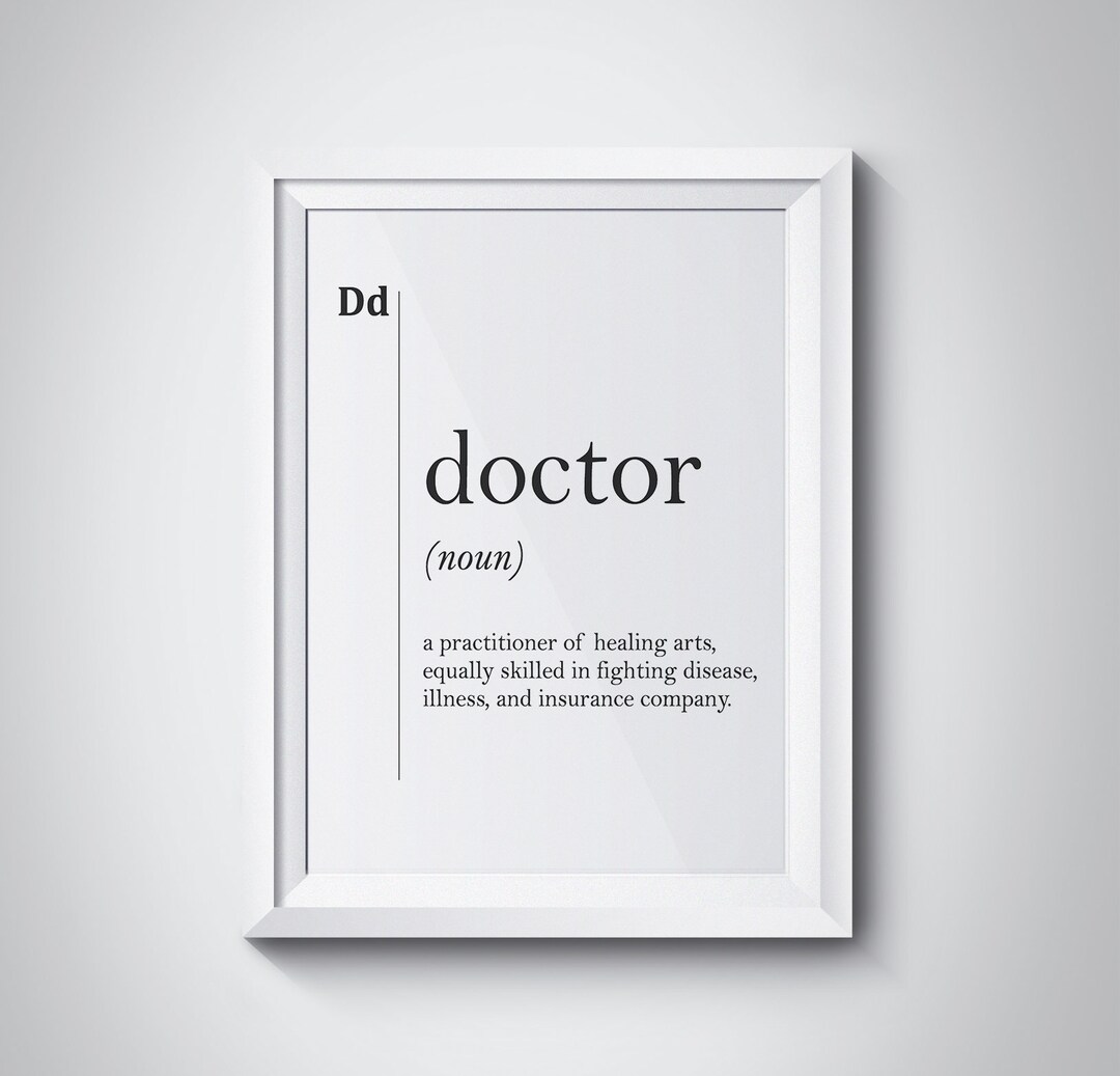 Doctor Wall Art, Doctor Poster, Doctor Gift, Doctor Definition ...