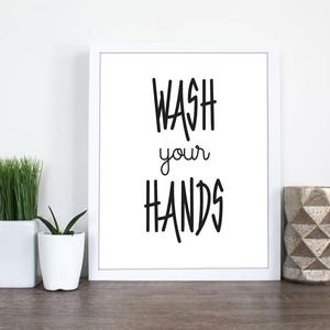 Wash Your Hands Bathroom Print Funny Bathroom Art Funny Bathroom Decor ...