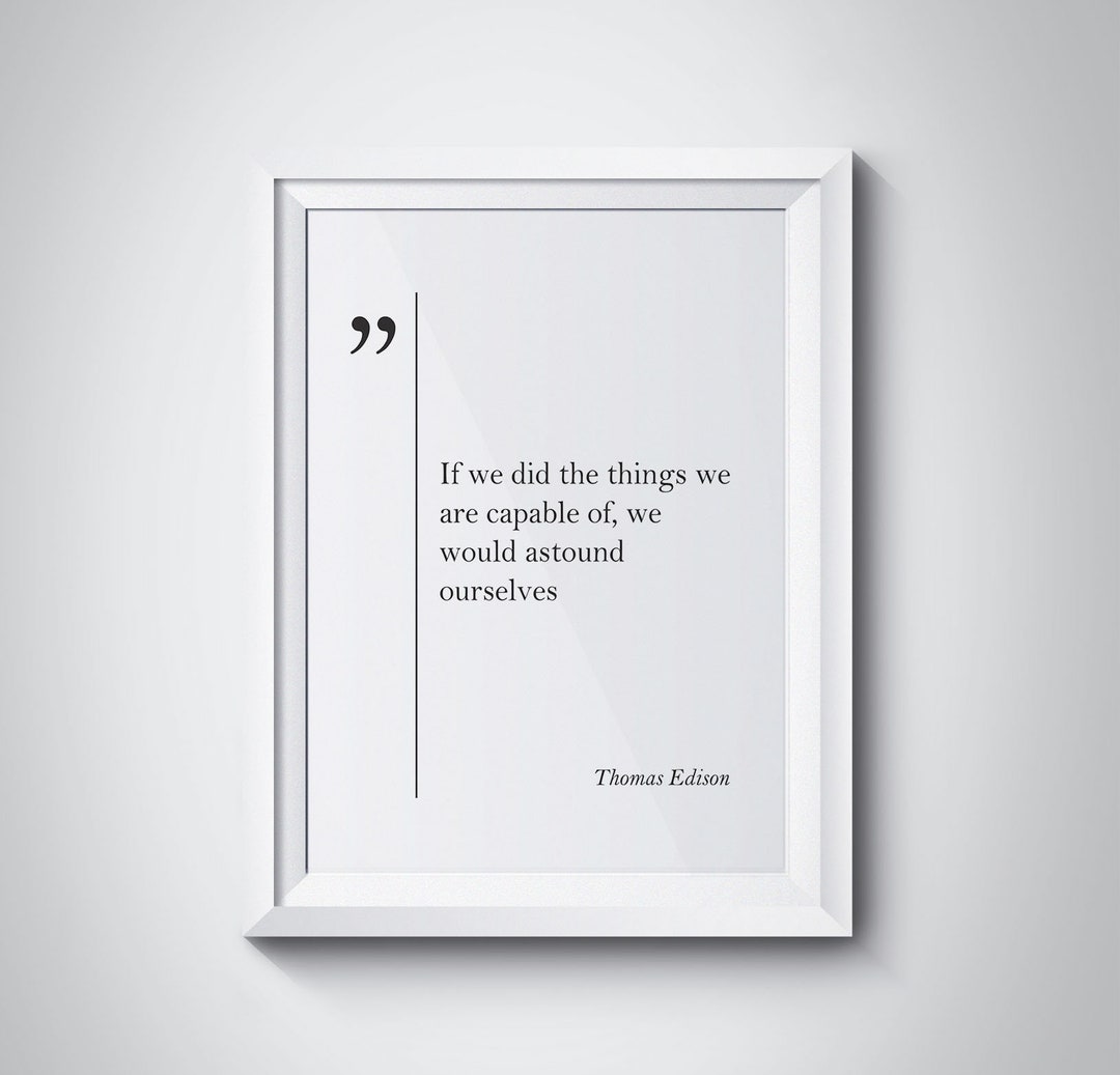 Thomas A. Edison Quote Motivational Wall Art Thomas Edison Wall Art ...