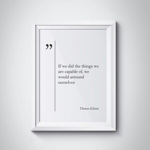 Thomas A. Edison Quote Motivational Wall Art Thomas Edison Wall Art ...