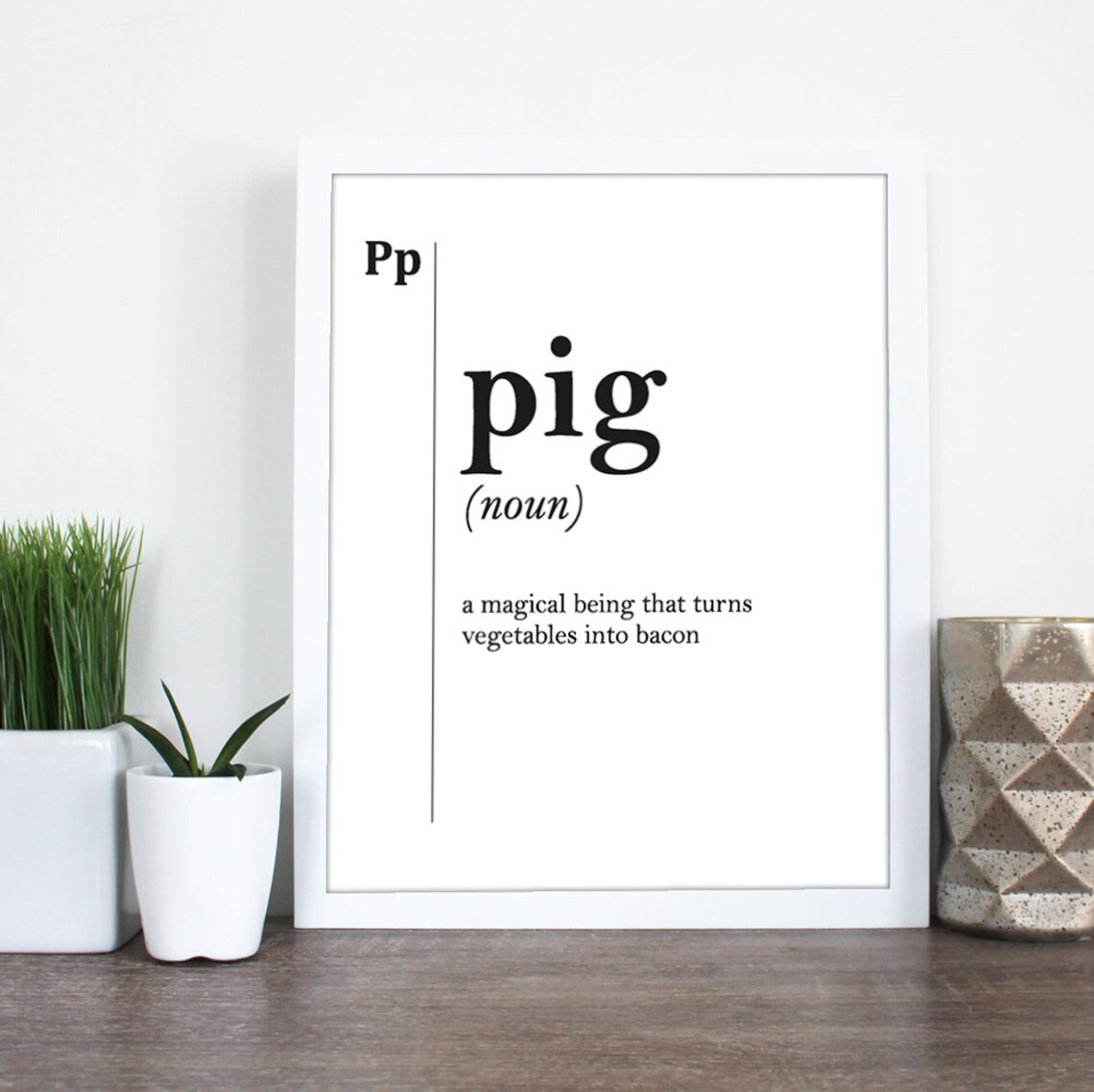 Funny Pig Definition Funny Wall Art Gift for Food Lover - Etsy