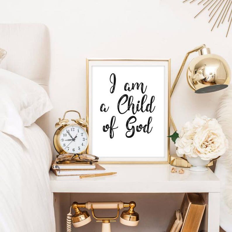 I Am A Child of God Poster Bible Verse Print Scripture Wall Art Bible ...
