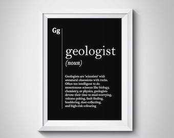 TRANSPARENT Geologist Definition Print Gift for Geologist Geology ...
