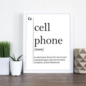 Funny Cell Phone Print Friend Gift Office Wall Decor Dorm Decor Cell ...