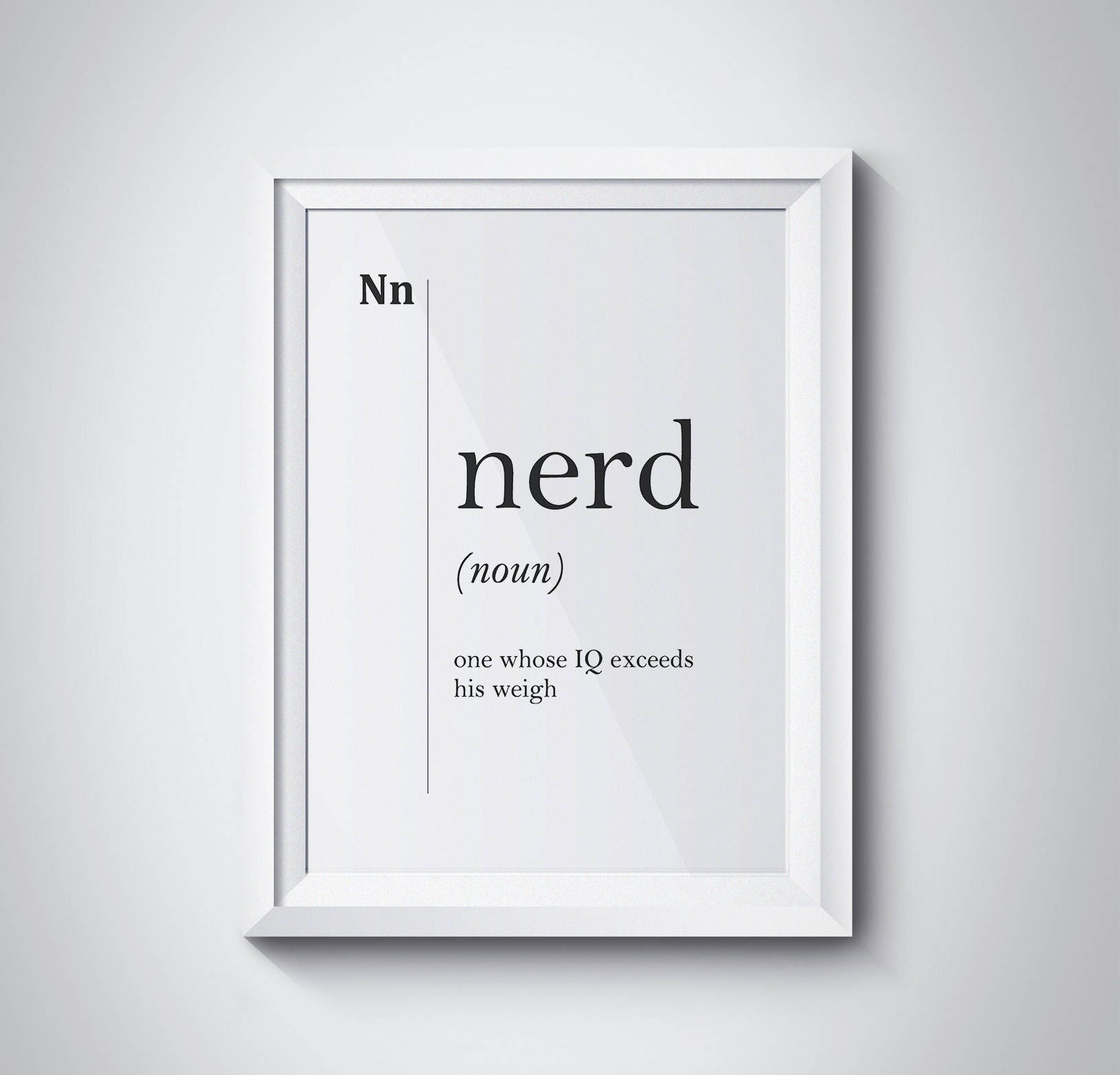 Nerd Definition Print Gift for Friend Dorm Wall Art Dorm - Etsy