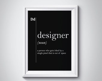 Designer Definition Print Gift for Artist Office Wall Art | Etsy