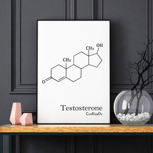 Testosterone Molecule Science Poster Minimalist Print Printable Poster ...