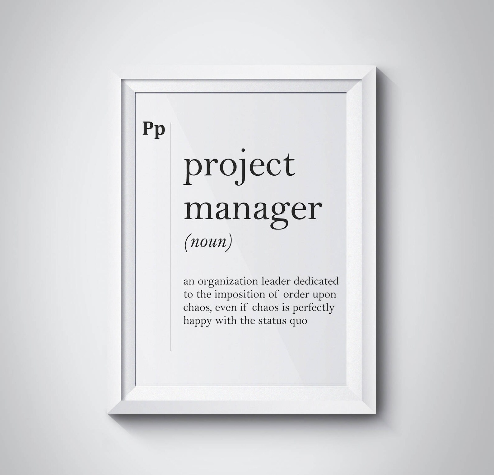 Project Manager Definition Print Gift for Coworker Boss Funny Poster ...