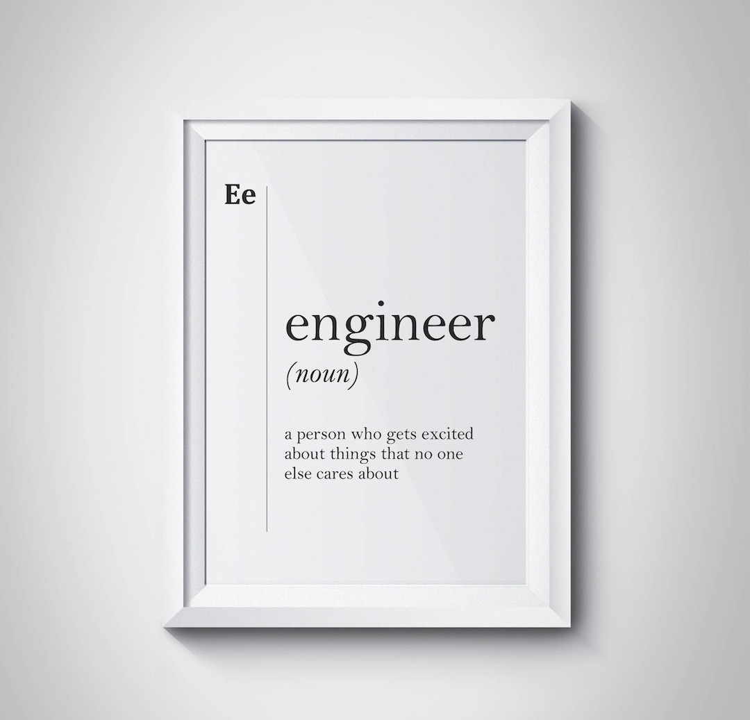 Engineer Definition Engineer Gift Engineer Mechanics Gift Professions ...