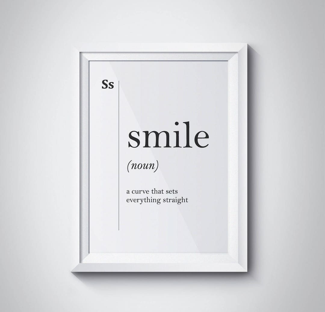Smile Definition Print Nursery Wall Art Minimalist Love Decor Mother ...