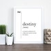 Destiny Definition Print Destiny Art Destiny Gift Poster Politics ...