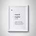 Search Engine Funny Print Word Definition Art Office Wall Art - Etsy