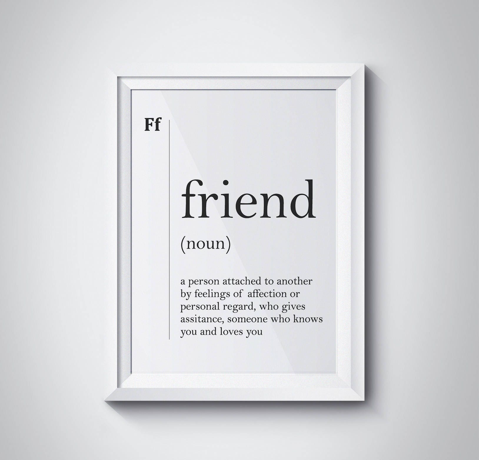 Friend Definition Print Gift for Friend Dorm Wall Art Family - Etsy