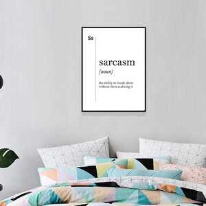 Sarcasm Funny Definition Poster Girlfriend Gift Scandinavian Wall Art ...