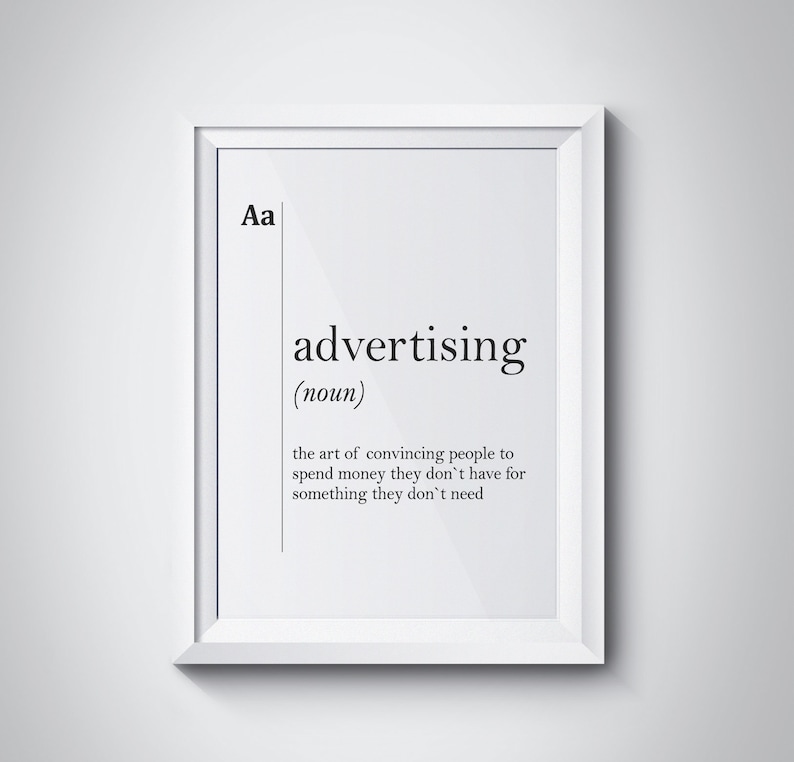 Advertising Definition Print Marketing Office Wall Art Boss - Etsy