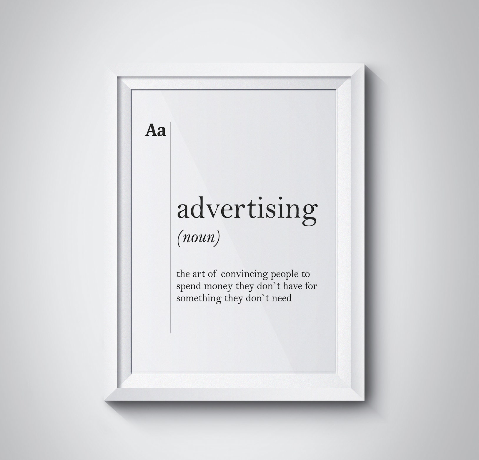 Advertising Definition Print Marketing Office Wall Art Boss - Etsy