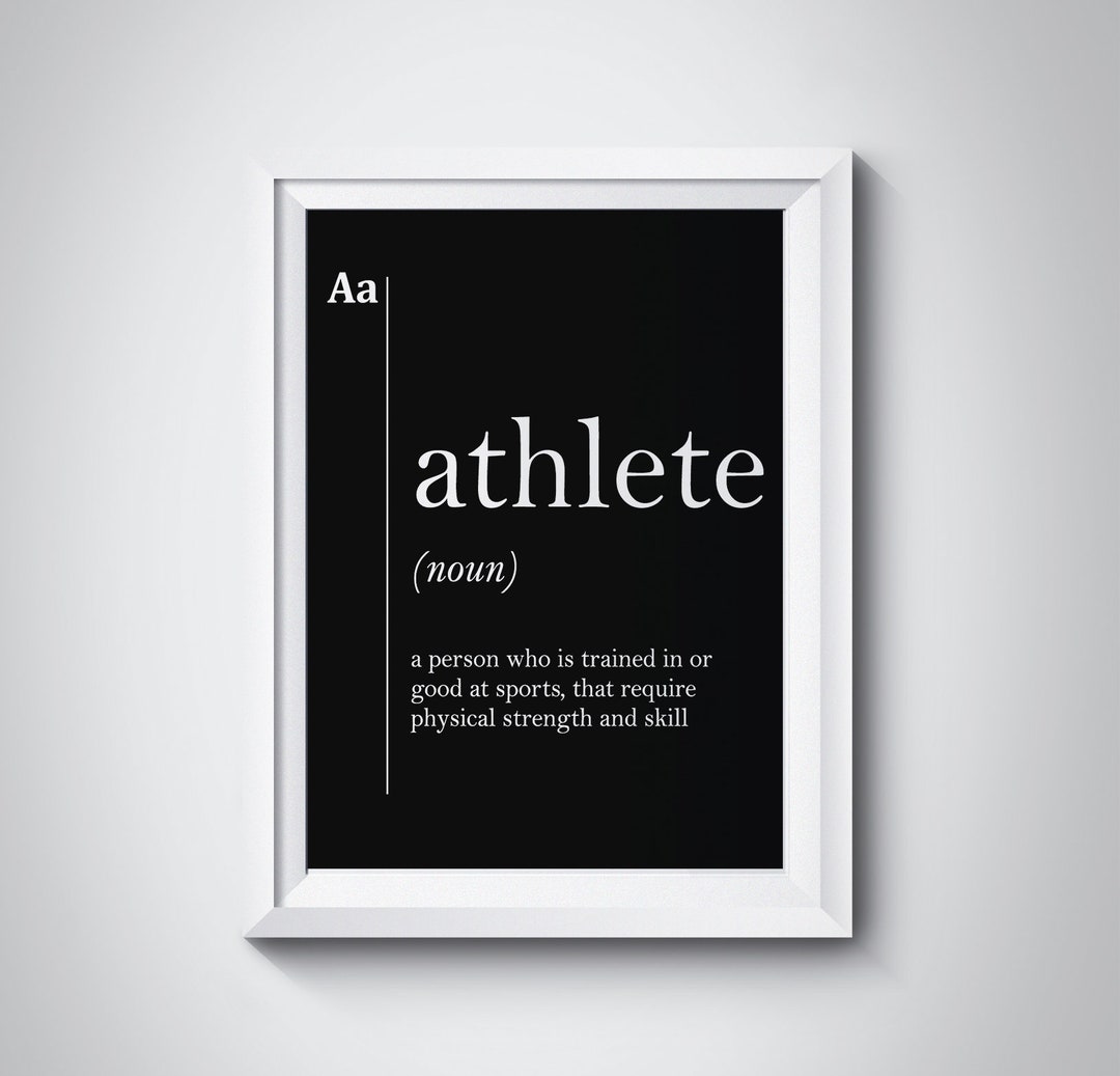 Athlete Definition Print Sports Fitness Gift Gym Decor Minimalist Wall ...