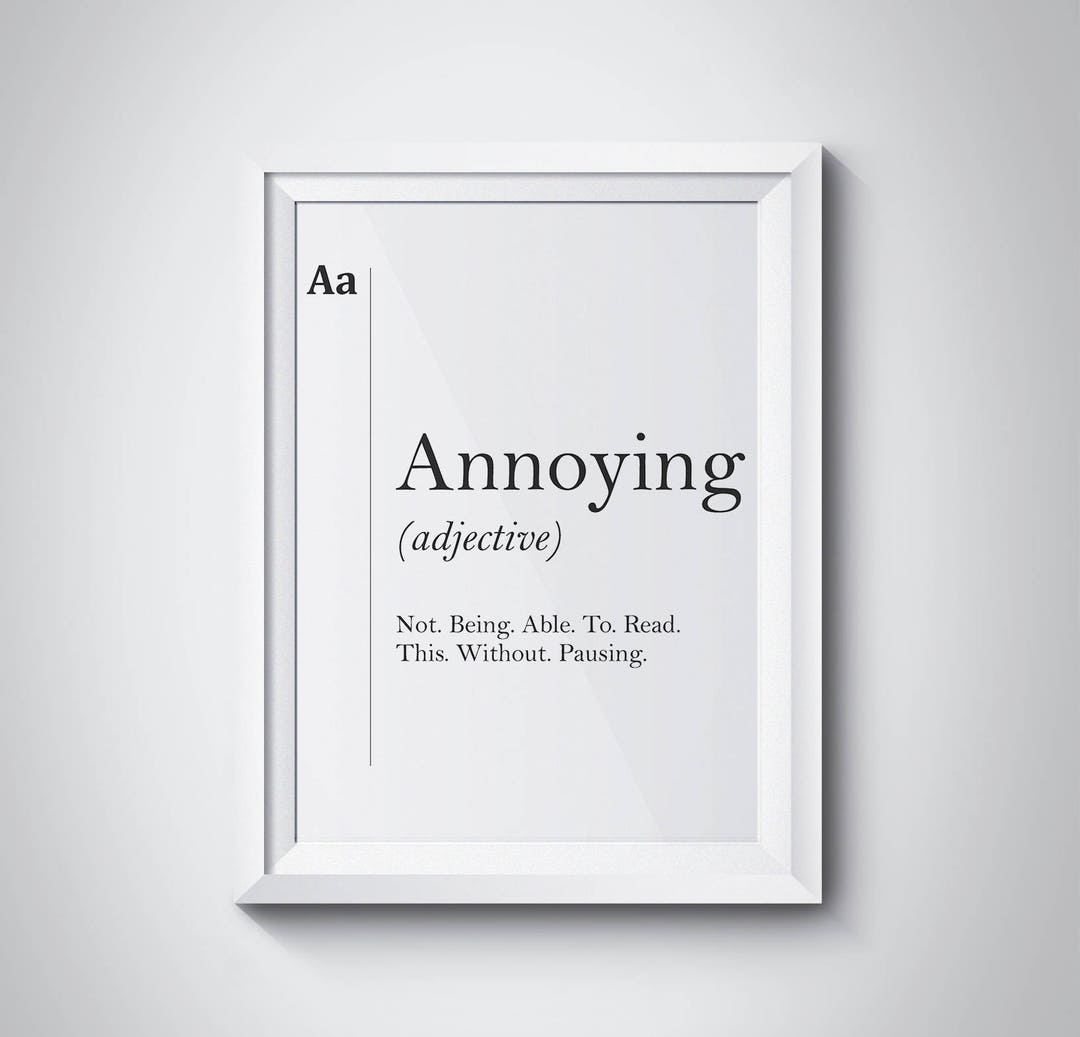 Annoying Definition Print Funny Office Wall Art Scandinavian Art Office ...