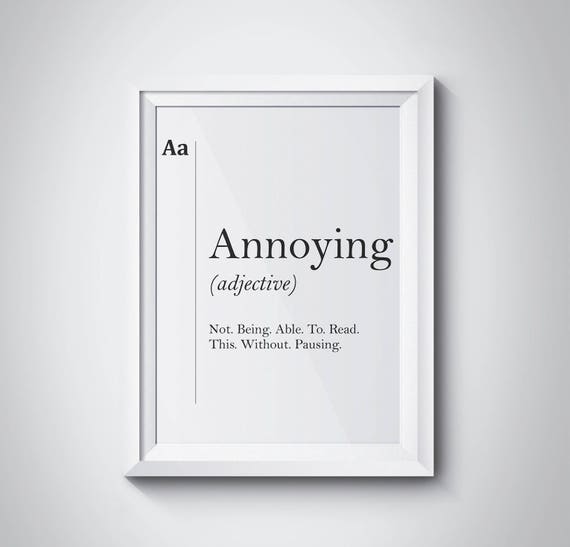 Annoying Definition Print Funny Office Wall Art Scandinavian | Etsy