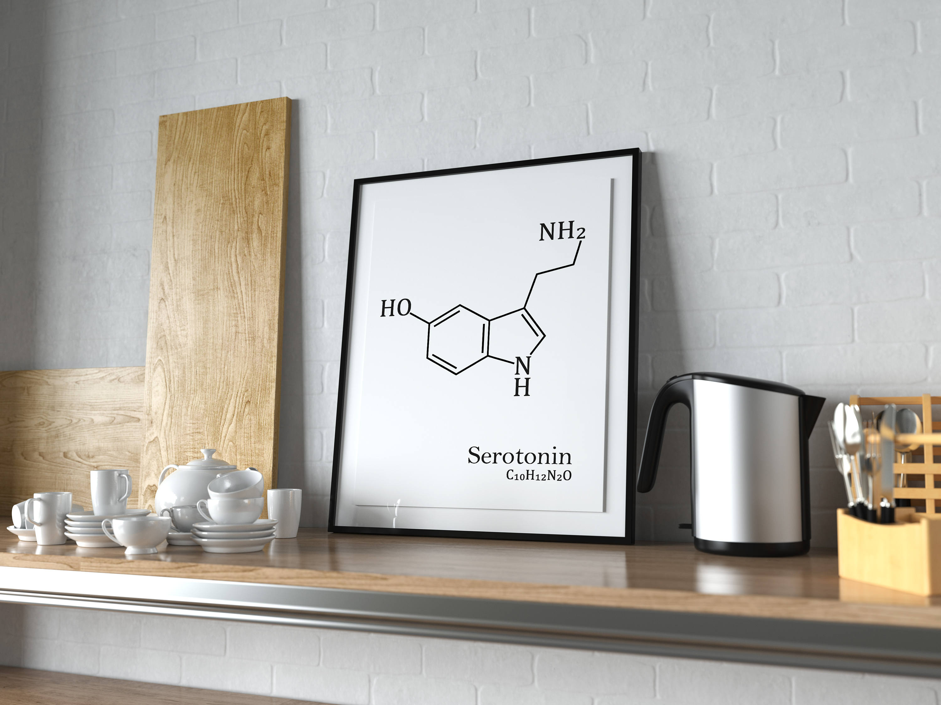 Serotonin Molecule Science Poster Minimalist Print Chemistry Gift ...