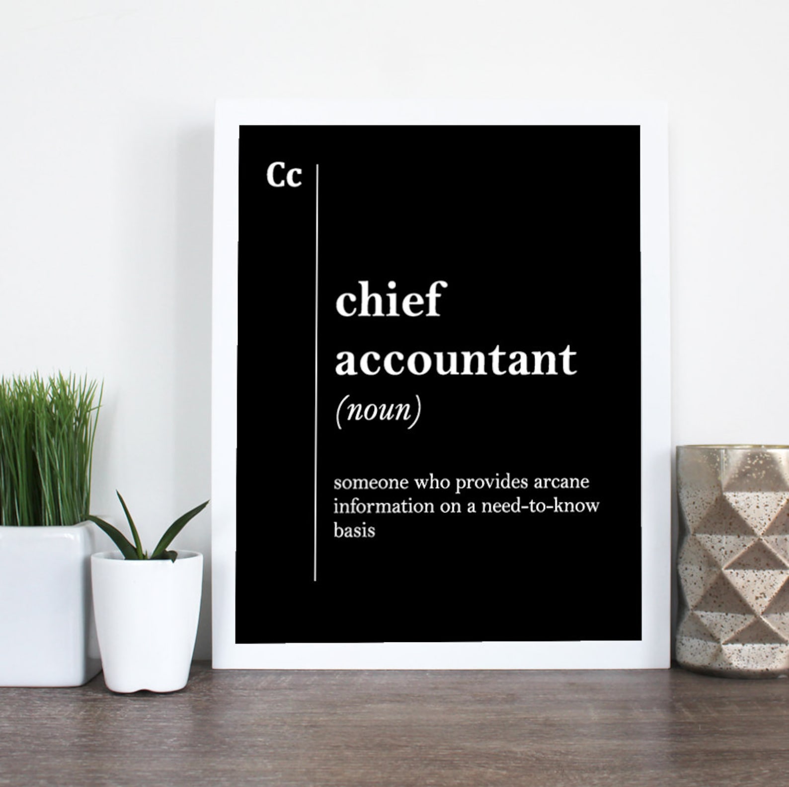 Chief Accountant Gift Accountant Wall Art Accountant Office Wall Decor ...