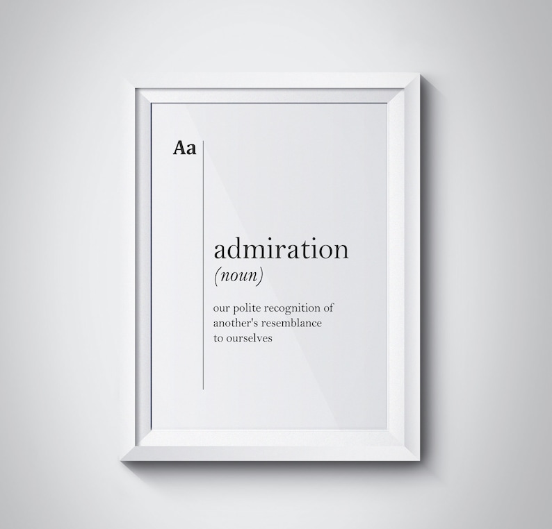Admiration Definition Print Romantic Wall Art Husband Gift Wife Gift ...