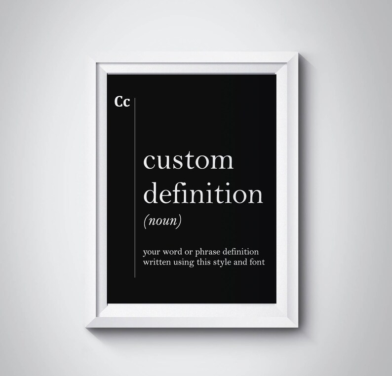 CUSTOM Definition CUSTOMIZED Gift PERSONALIZED Gift Modern - Etsy