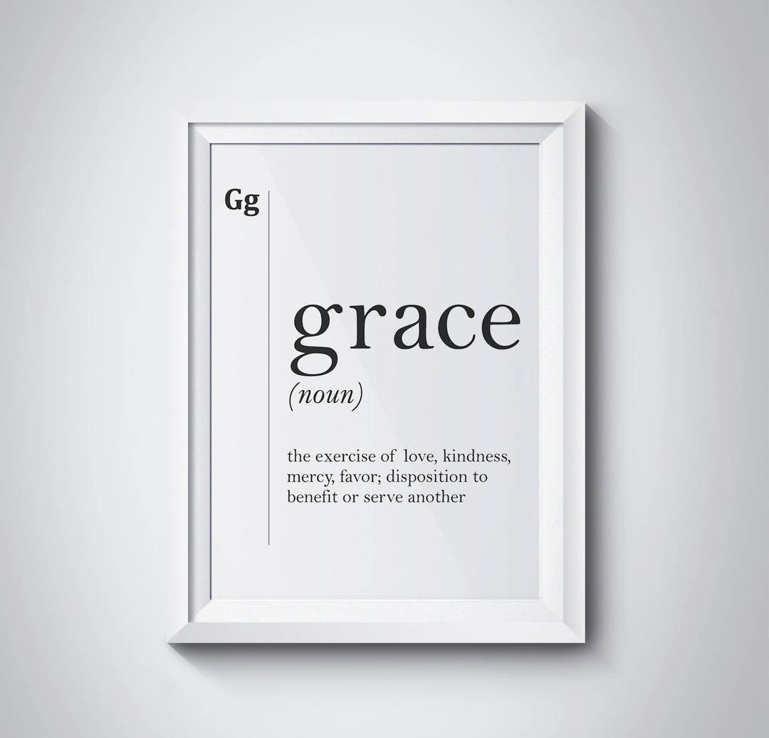 Grace Definition Grace Print Grace Art Modern Print Minimalism ...