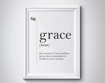 TRANSPARENT Grace Definition Grace Print Grace Art Modern Print ...