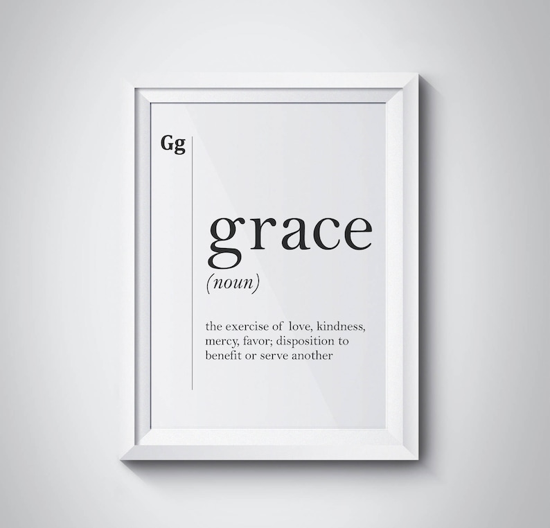 Grace Definition Grace Print Grace Art Modern Print Minimalism ...