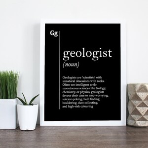 Geologist Wall Art Definition Print Gift for Geologist Geology Student ...
