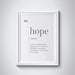 Hope Definition Hope Print Hope Wall Art Modern Print Minimalism ...