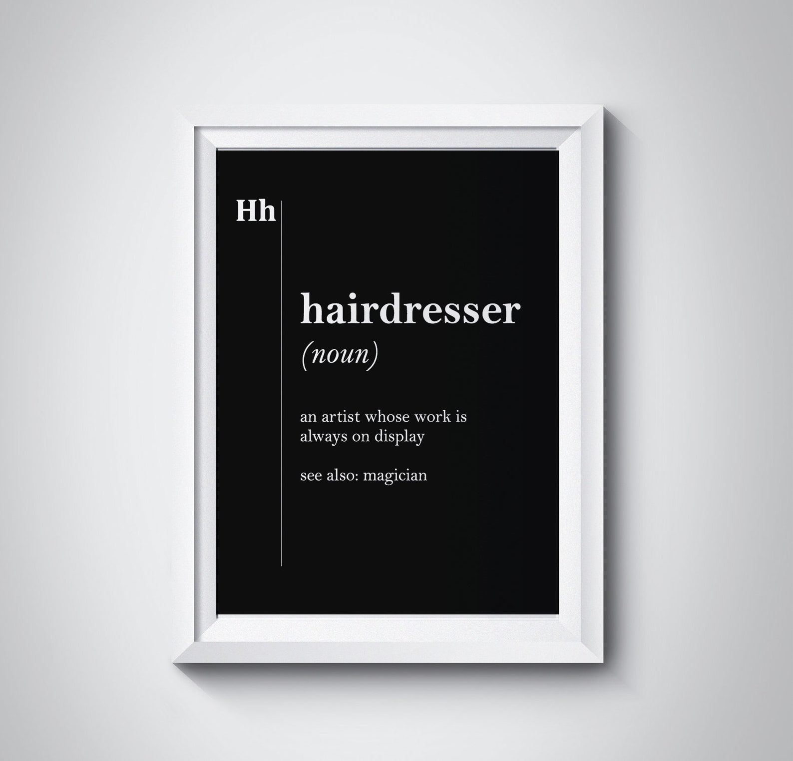 Hairdresser Definition Poster Hairdressing Salon Decor Stylist Gift ...