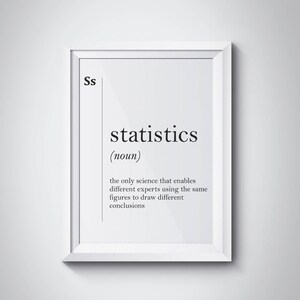 Statistics Definition Print Dictionary Gift Office Decor Coworker ...