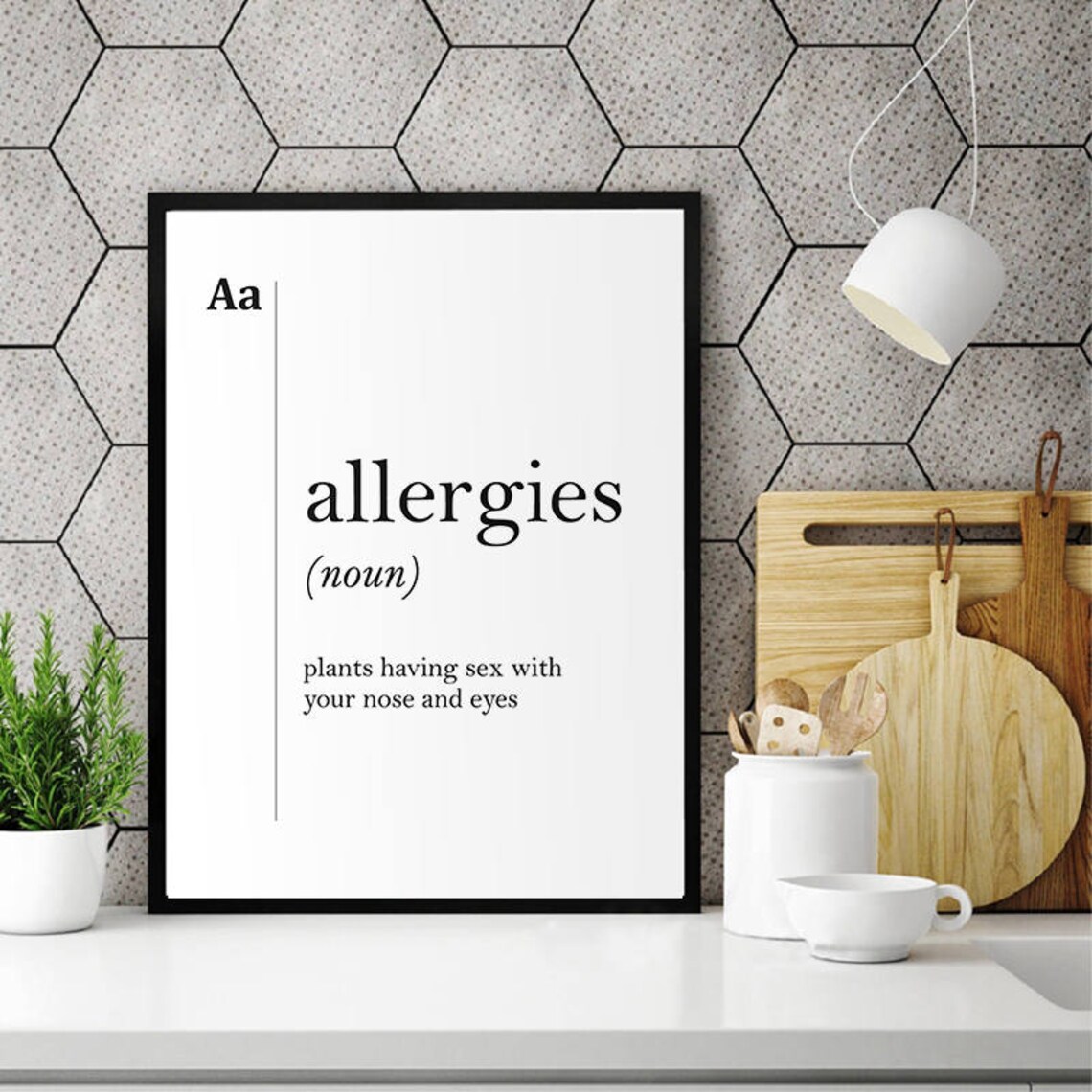 Allergies Funny Definition Poster Allergy Doctor Gift Minimalist ...