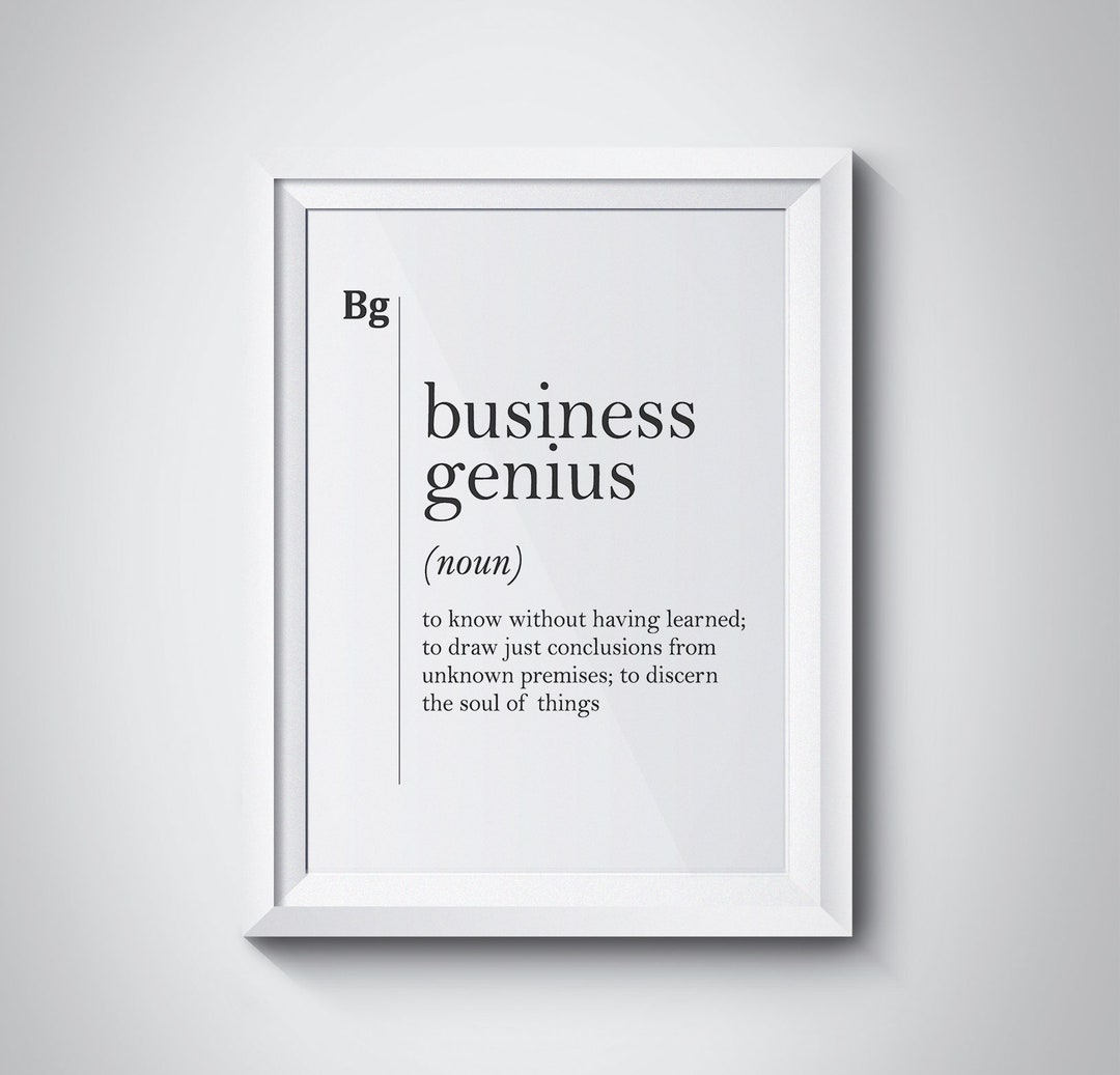 Business Genius Definition, Businessman Gift, Entrepreneur Gift, Office ...