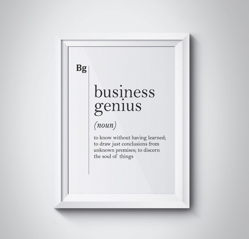 Business Genius Definition Businessman Gift Entrepreneur - Etsy